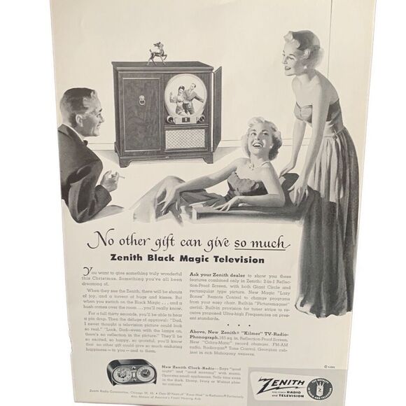 Zenith | Art | Vintage 95 Zenithblack Magic Television Ad Advertisement ...